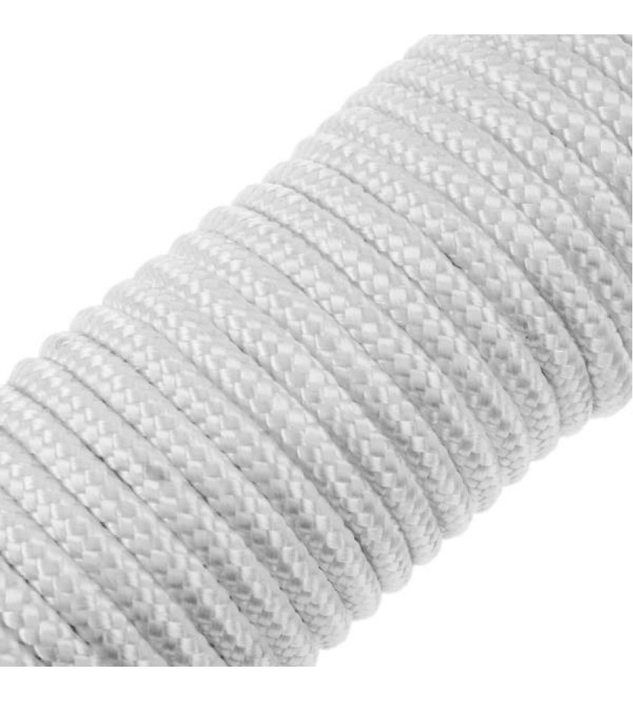 BRAIDED WHITE 1MM WHITE POLYESTER