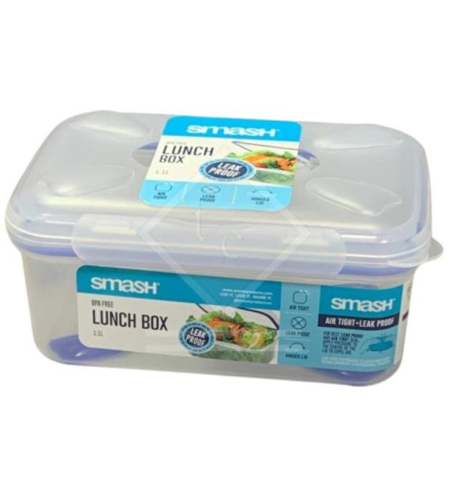 SMASH LEAK PROOF LUNCH BOX CLEAR/BLUE